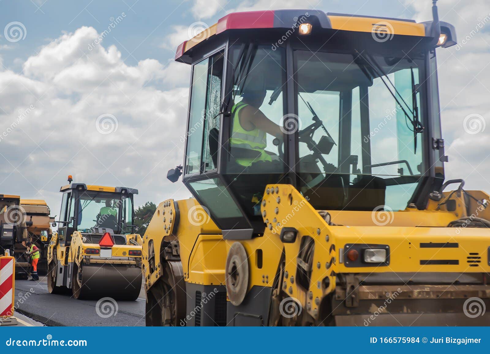 Road Machinery on the Construction of a Road Stock Photo - Image of ...