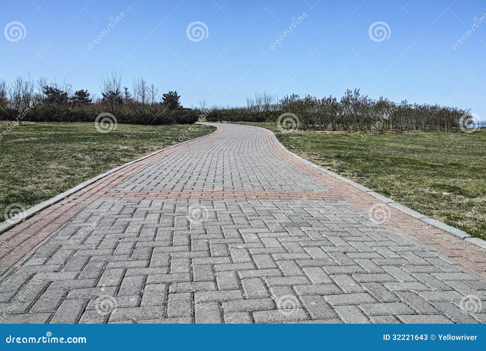 The Road Made by the Bricks Stock Image - Image of scene, cloud: 32221643