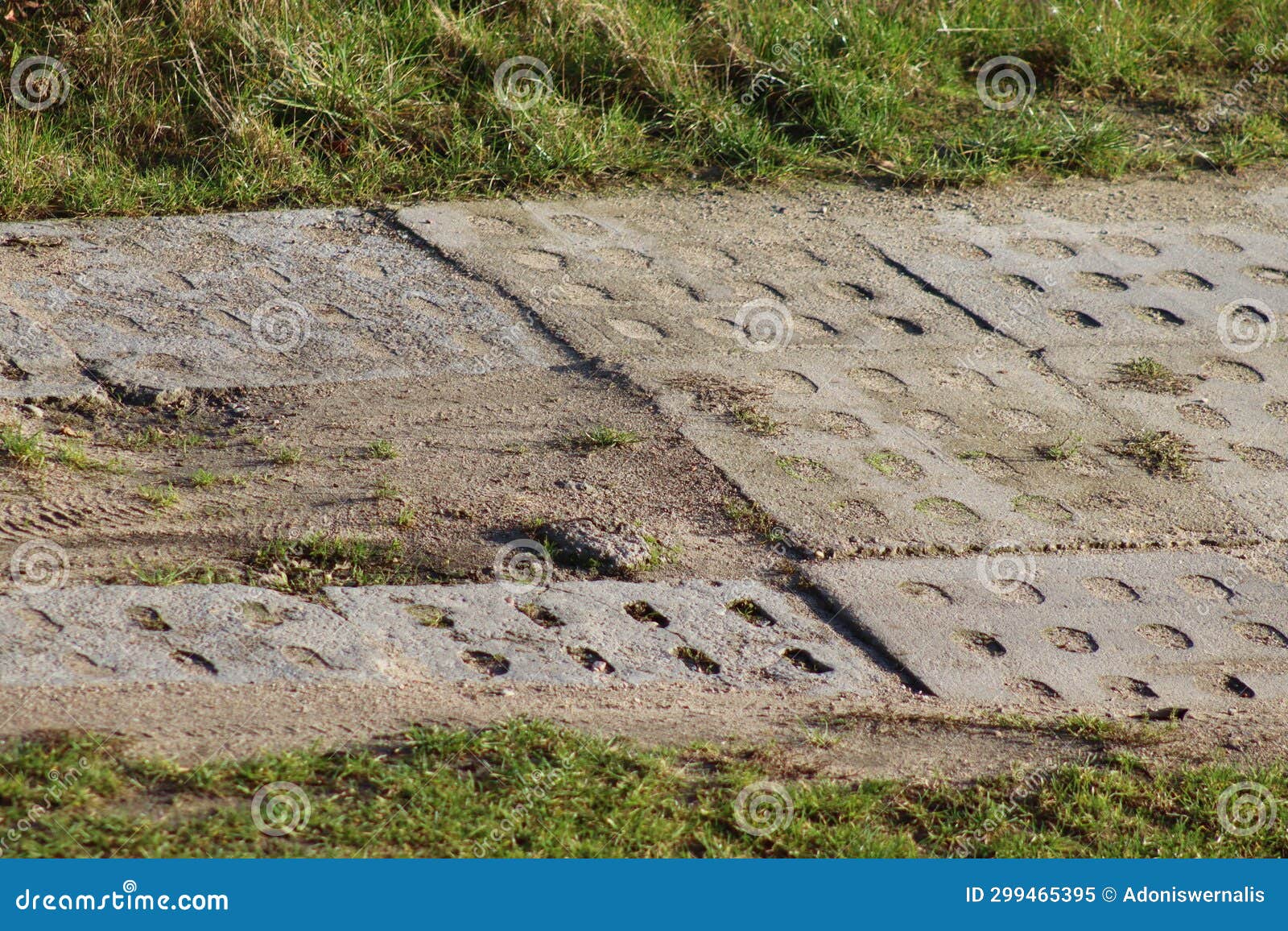The Road is Made of Openwork Slab. Real Road. Stock Image - Image of ...