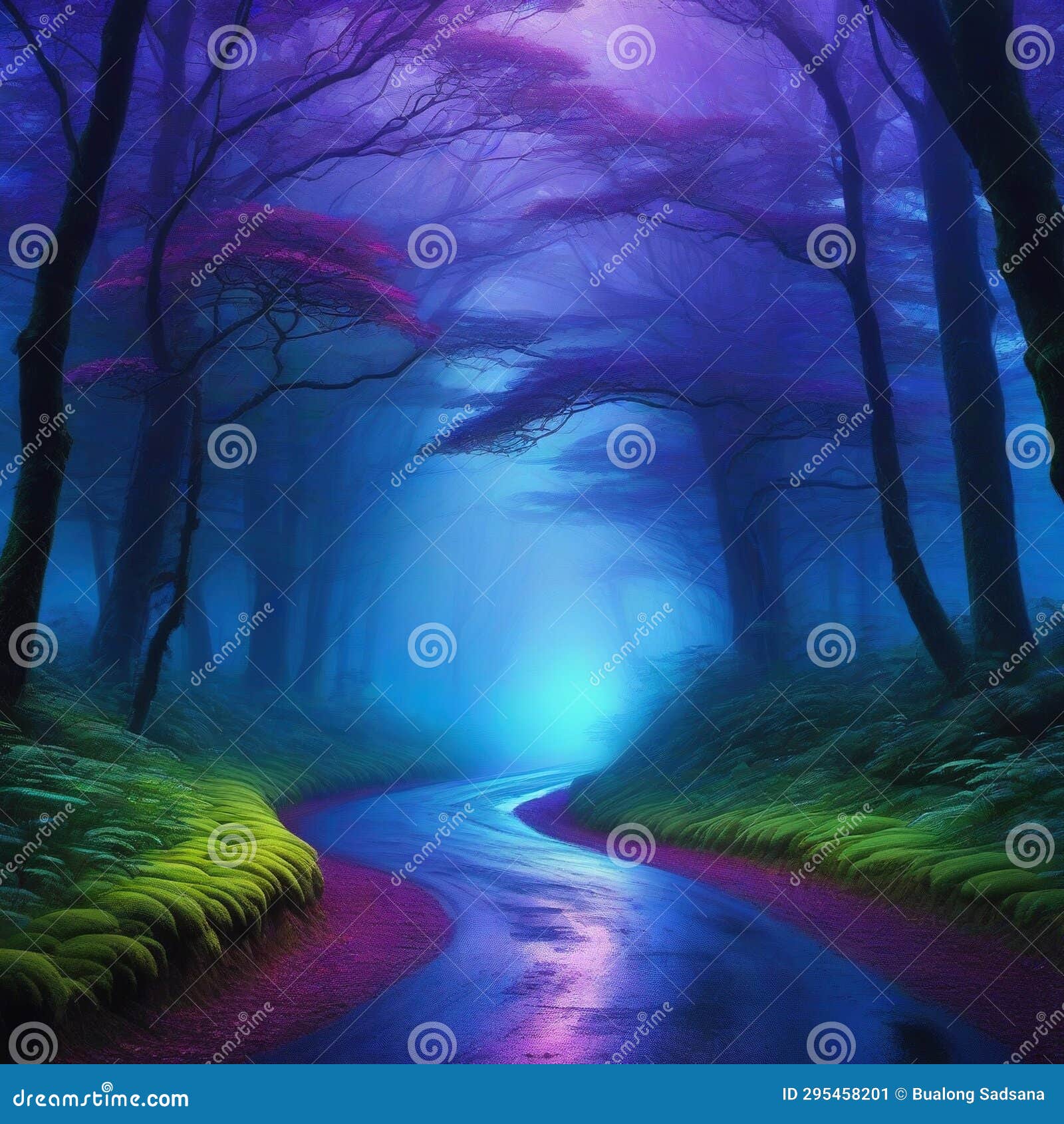Road in magic Illustration stock illustration. Illustration of nature ...