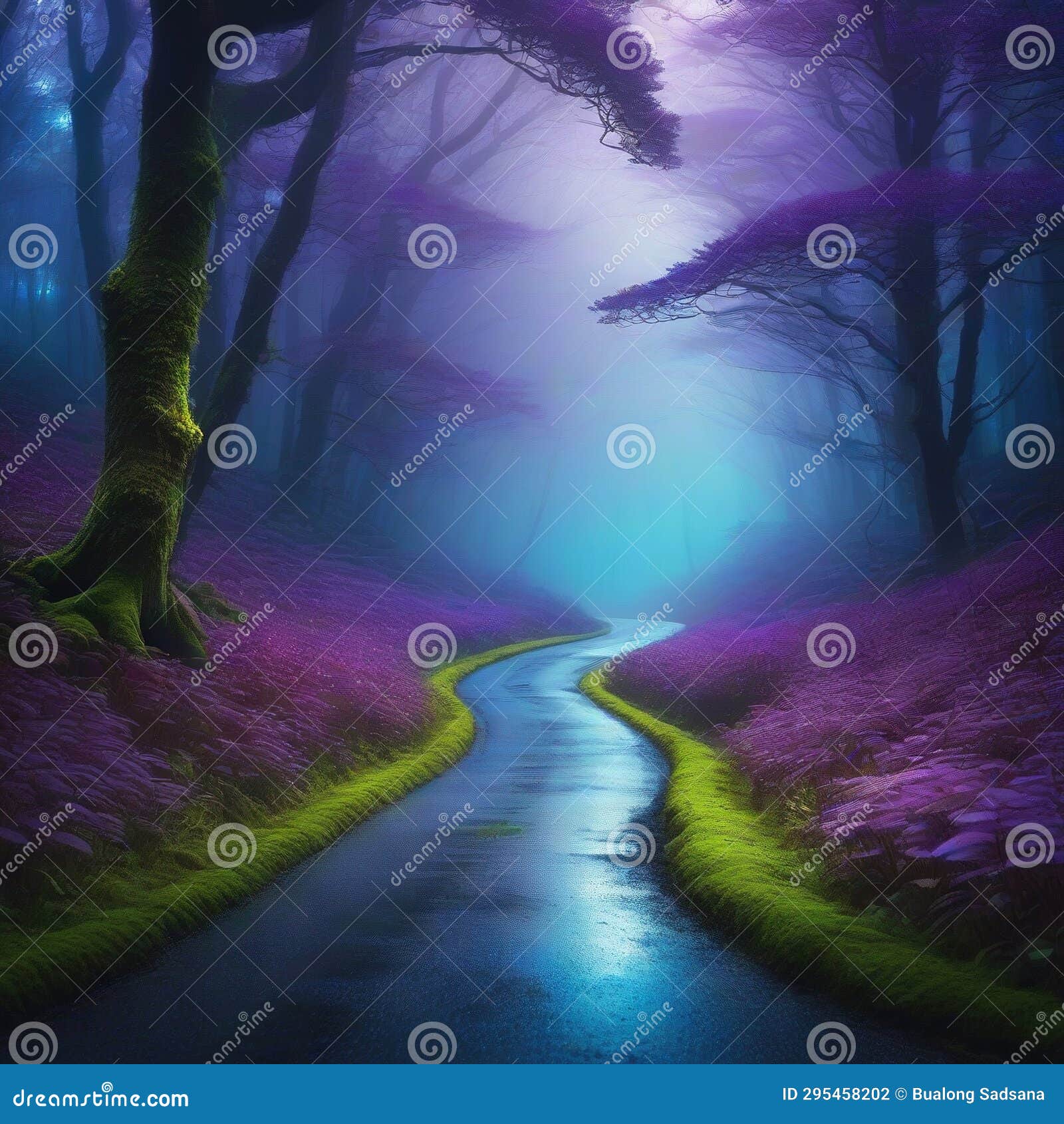 Road in magic Illustration stock illustration. Illustration of digital ...