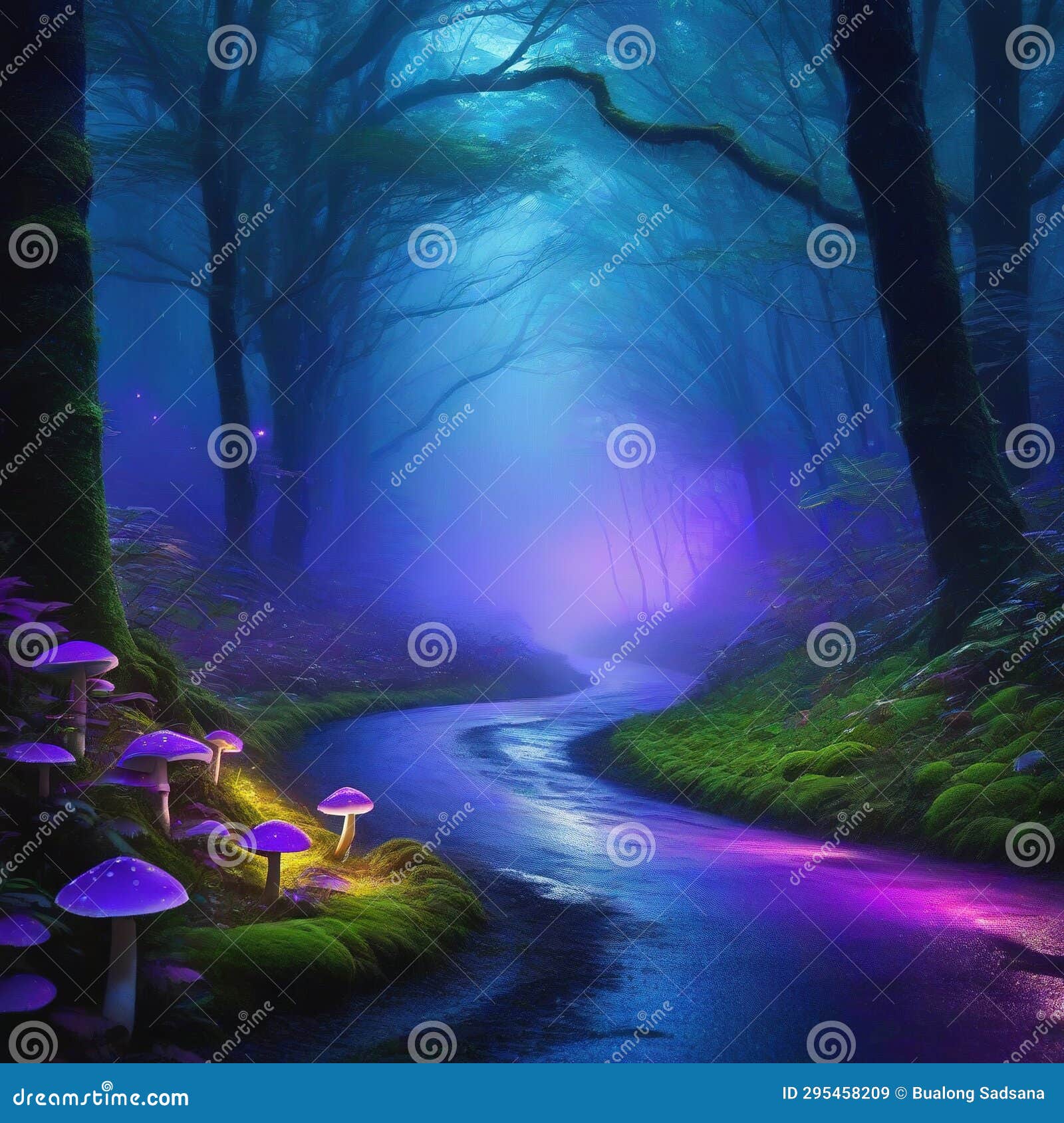 Road in magic Illustration stock illustration. Illustration of ...