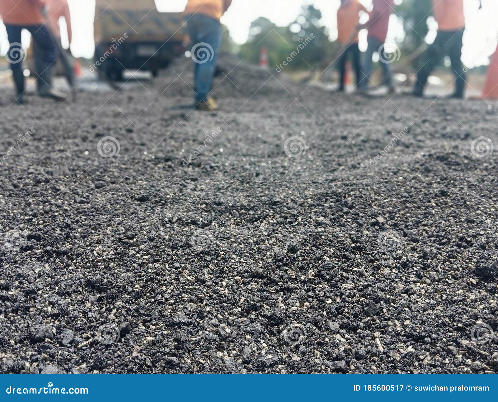 Road Maintenance Work Using Human Labor Blurred Image Stock Image ...