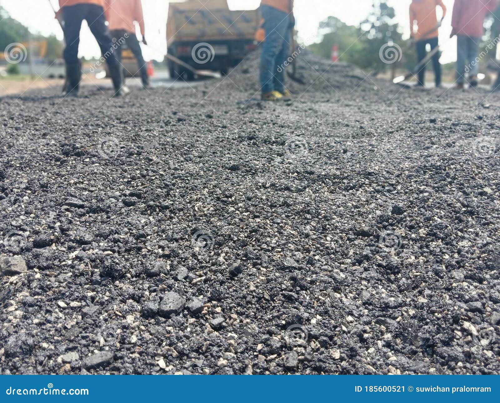 Road Maintenance Work Using Human Labor Blurred Image Stock Image ...