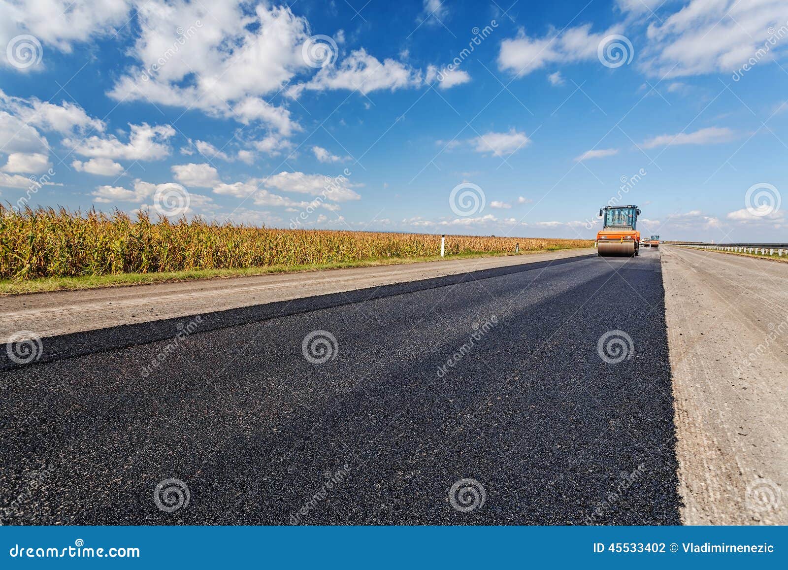 Road making stock photo. Image of pave, renewal, blue - 45533402