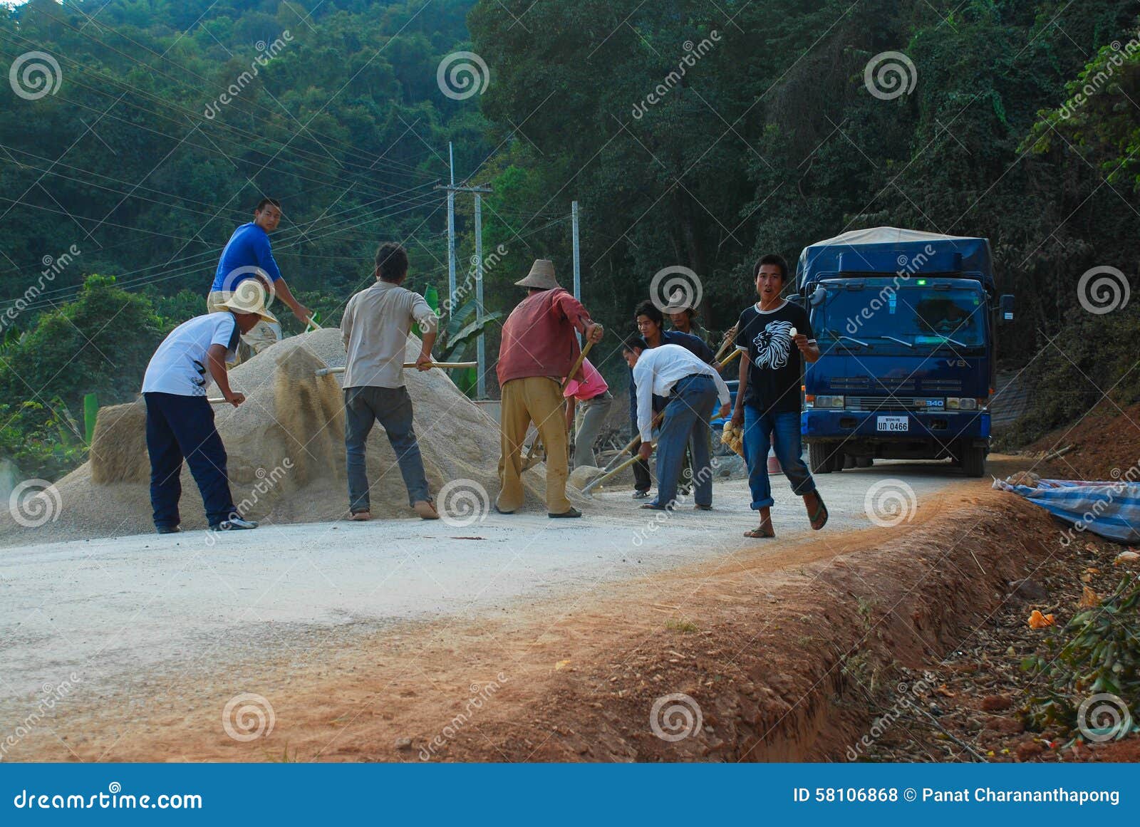 Road, making road editorial stock photo. Image of development - 58106868