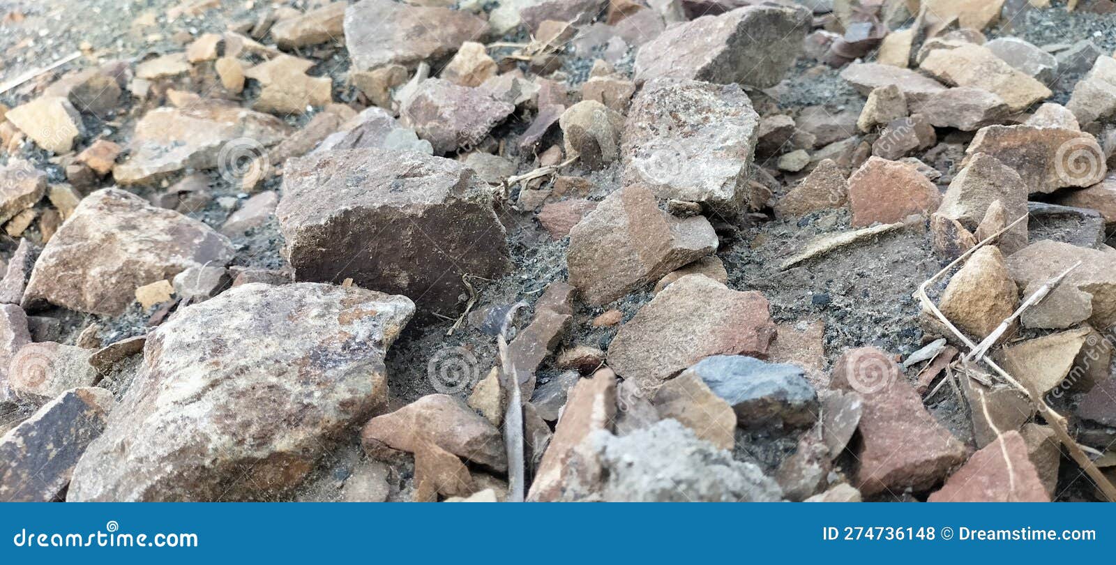 Road Making with Stones and Sement Stock Photo - Image of gravel ...