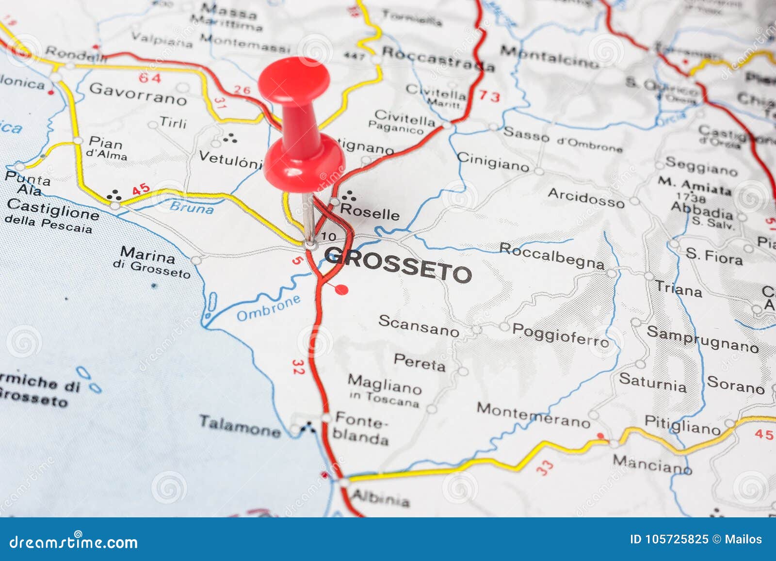 Grosseto Pinned on a Map of Italy Stock Image - Image of geography ...
