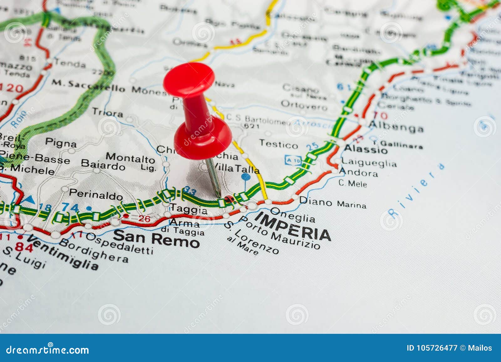Imperia Pinned on a Map of Italy Stock Image - Image of italy ...