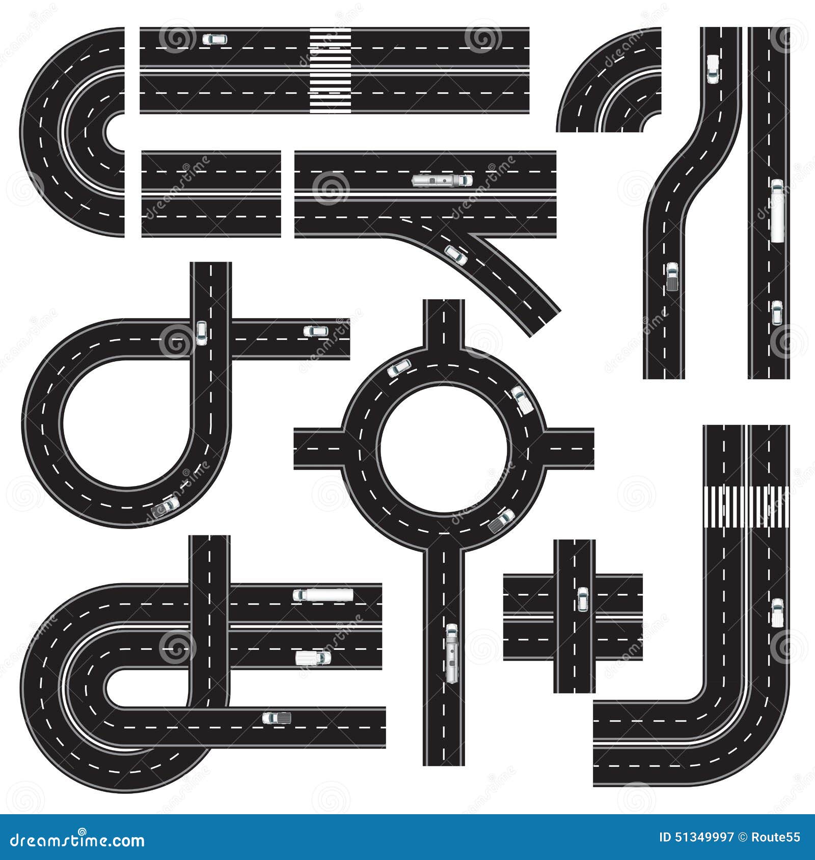 Road map design elements stock vector. Illustration of corner - 51349997