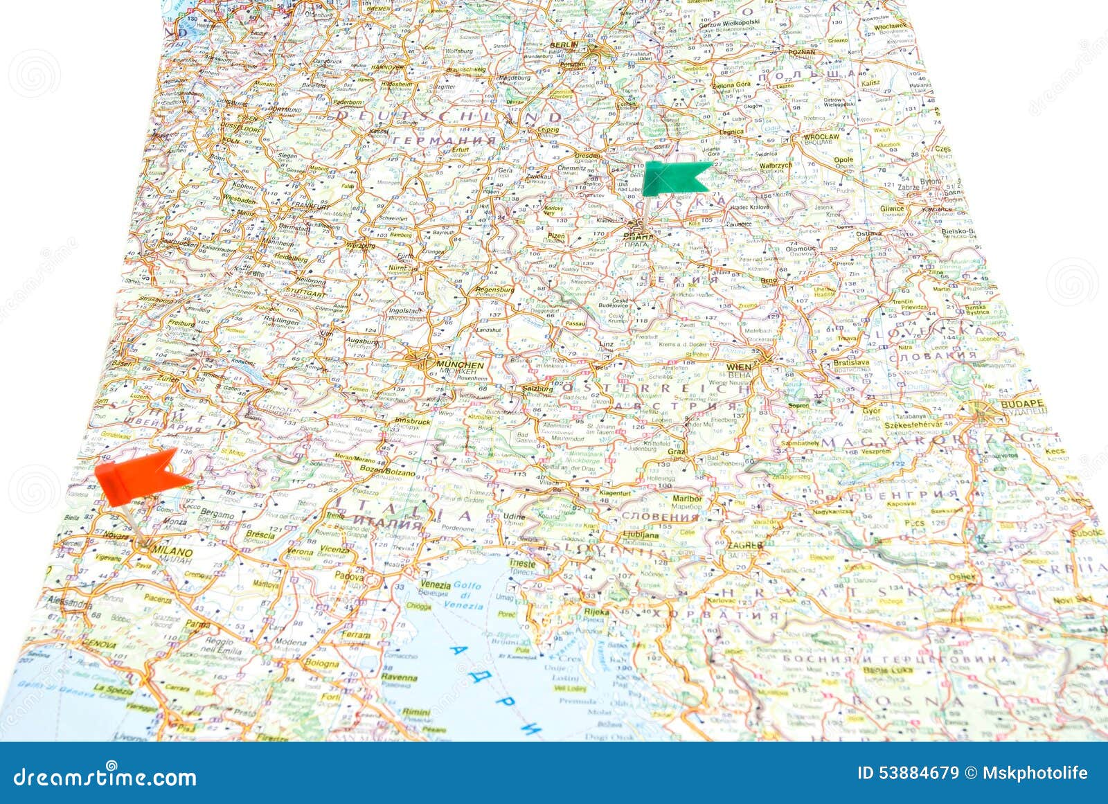 Road map of Europe stock image. Image of transportation - 53884679