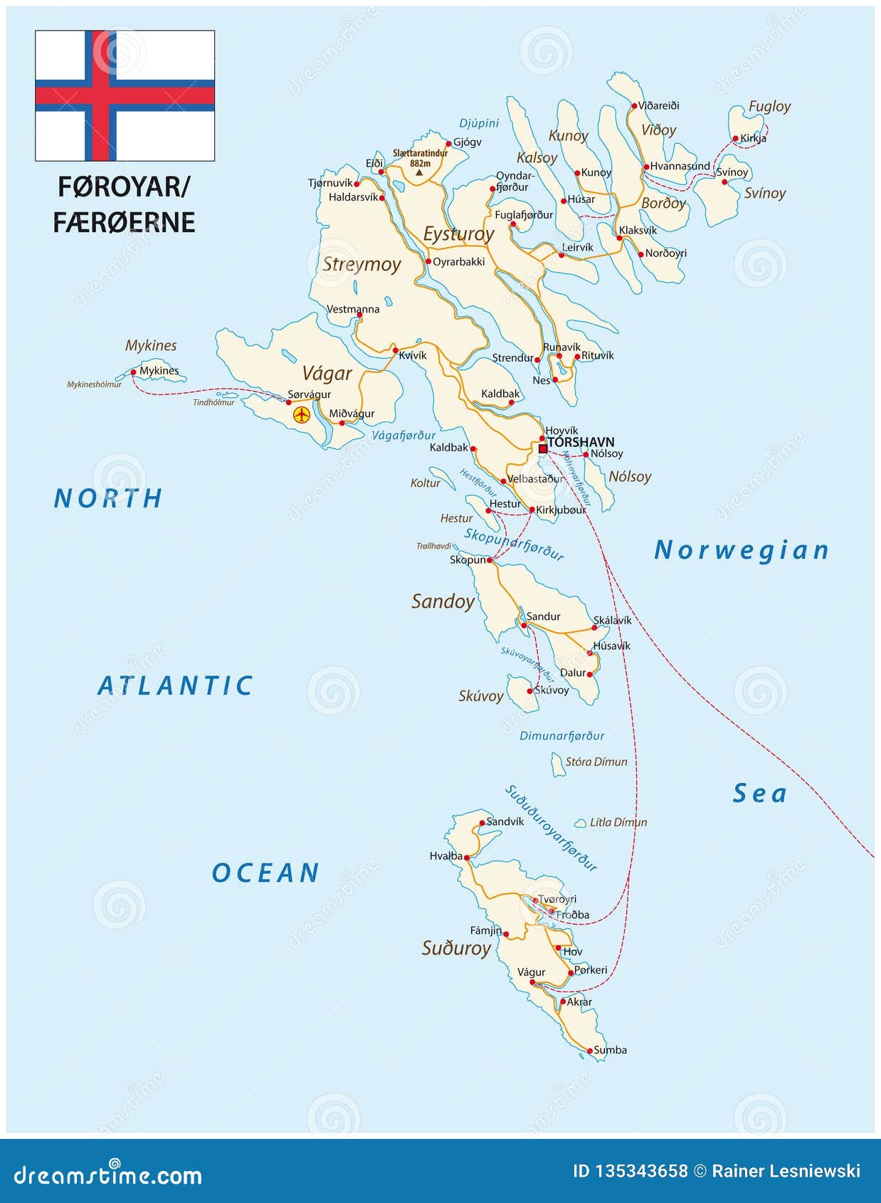 Road Map of the Faroe Islands North Atlantic Archipelago with Flag ... Road Map of the Faroe Islands North Atlantic Archipelago with Flag ...