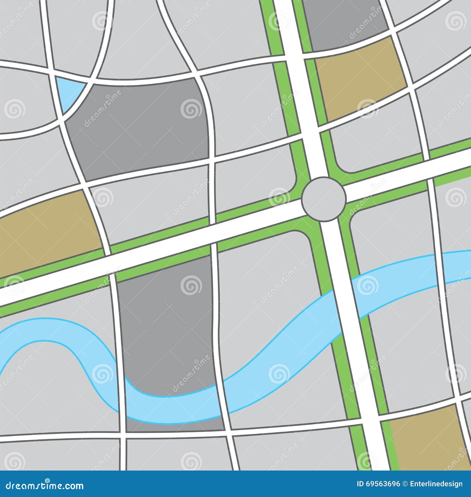 Road Map Illustration stock vector. Illustration of traffic - 69563696