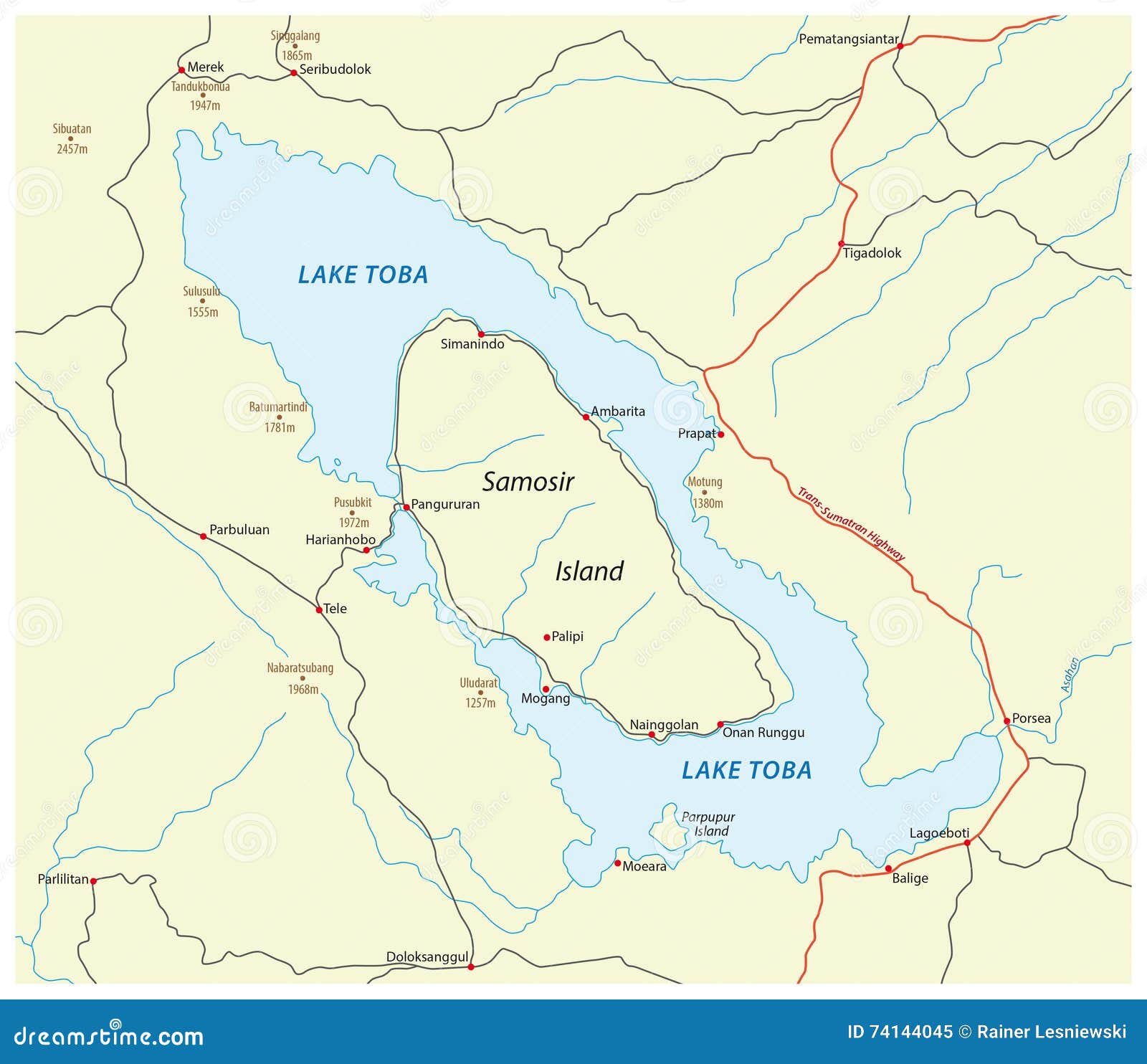 Road Map of Indonesian Volcano Lake Toba on Sumatra Stock Illustration ... Road Map of Indonesian Volcano Lake Toba on Sumatra Stock Illustration ...