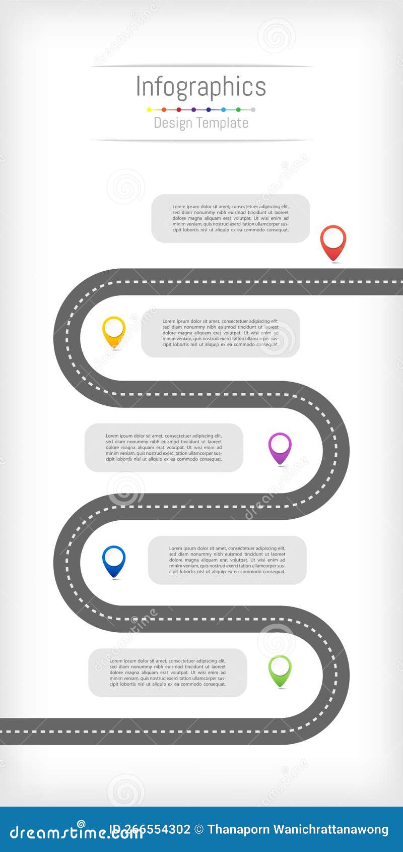 Road Map Infographic Design Elements for Your Business Data. Vector ...