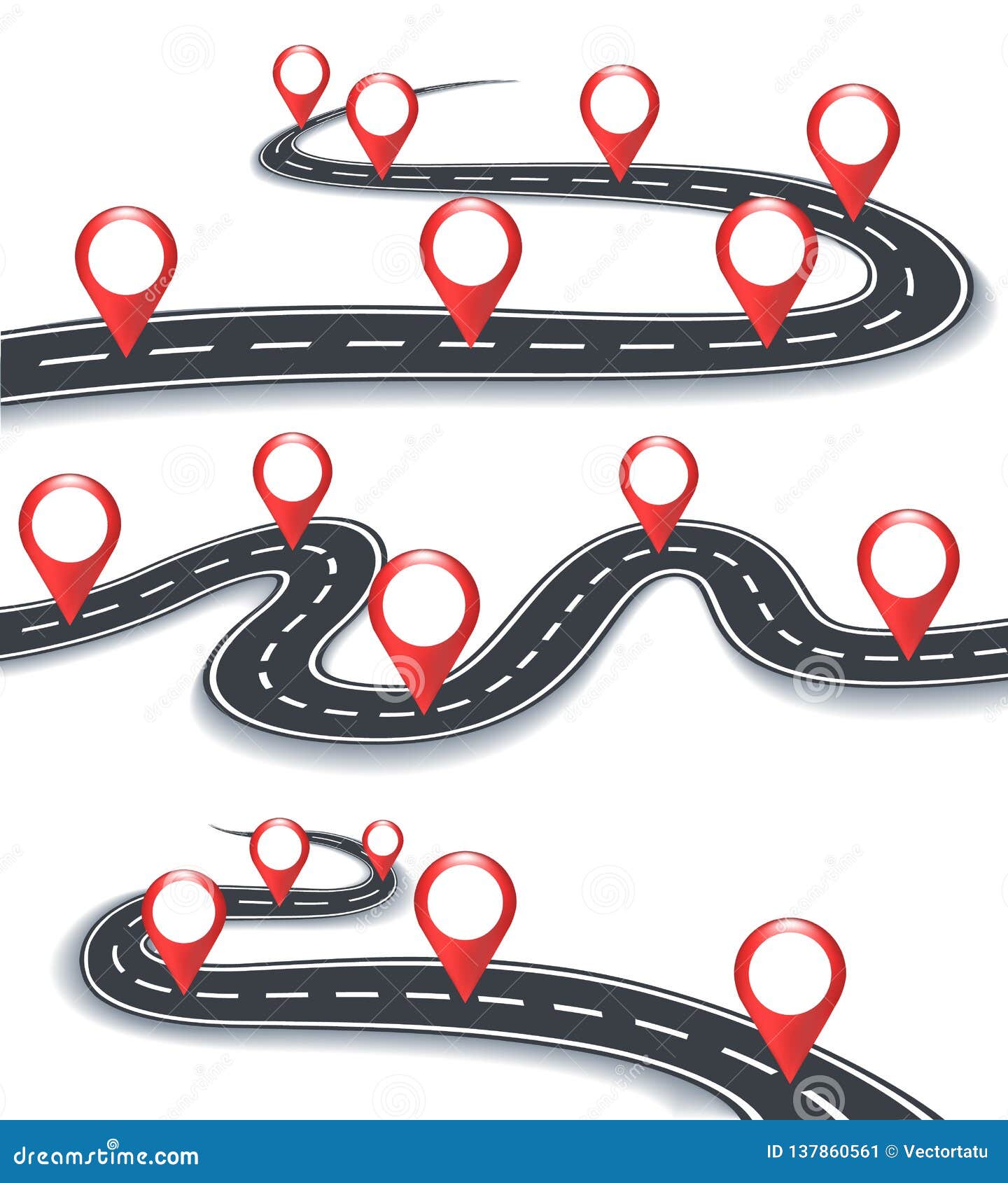 Road Map Information Symbols Stock Vector - Illustration of pointer ...