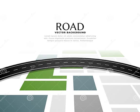 Road Map Journey Route Pathway Background Design Stock Vector ...