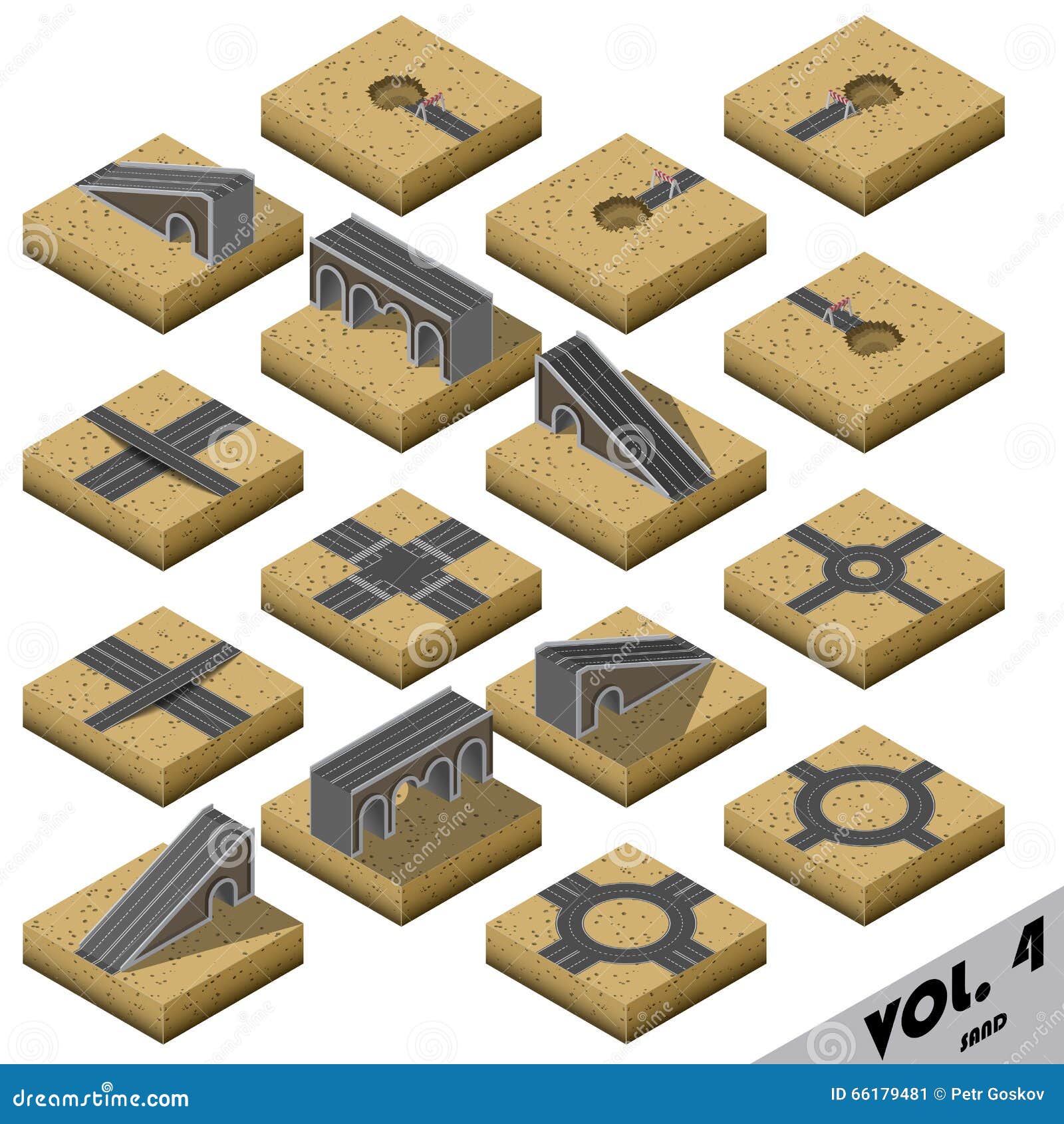 Road Map Kit isometric stock vector. Illustration of isometric - 66179481