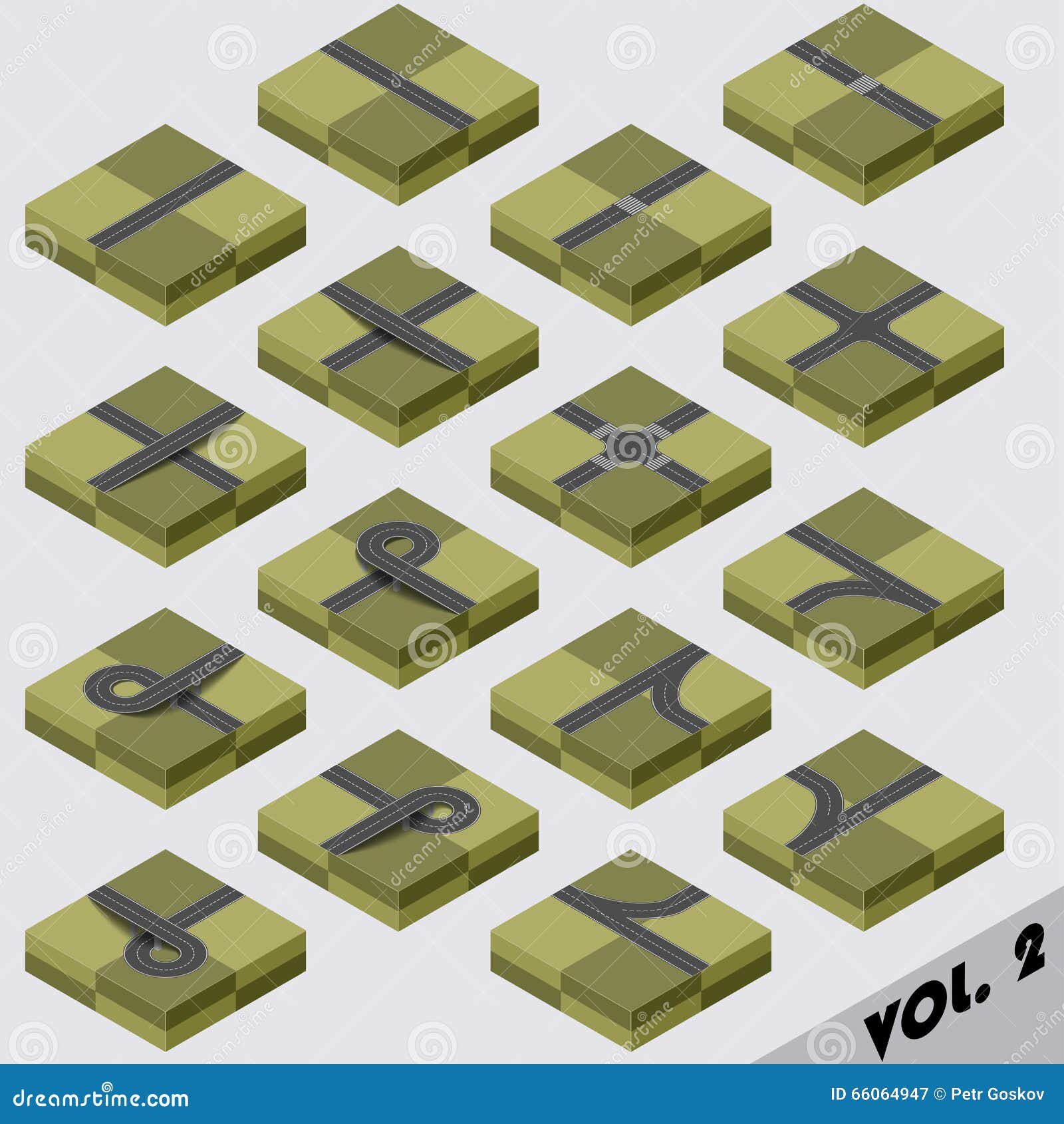 Road Map Kit isometric stock vector. Illustration of isometric - 66064947