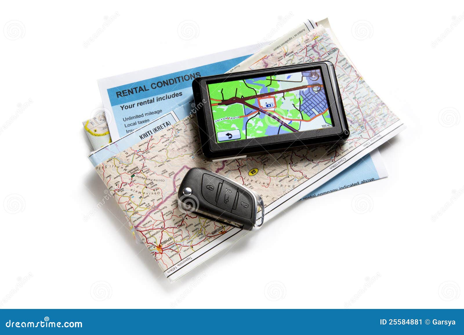 Road map and navigator stock image. Image of route, rent - 25584881