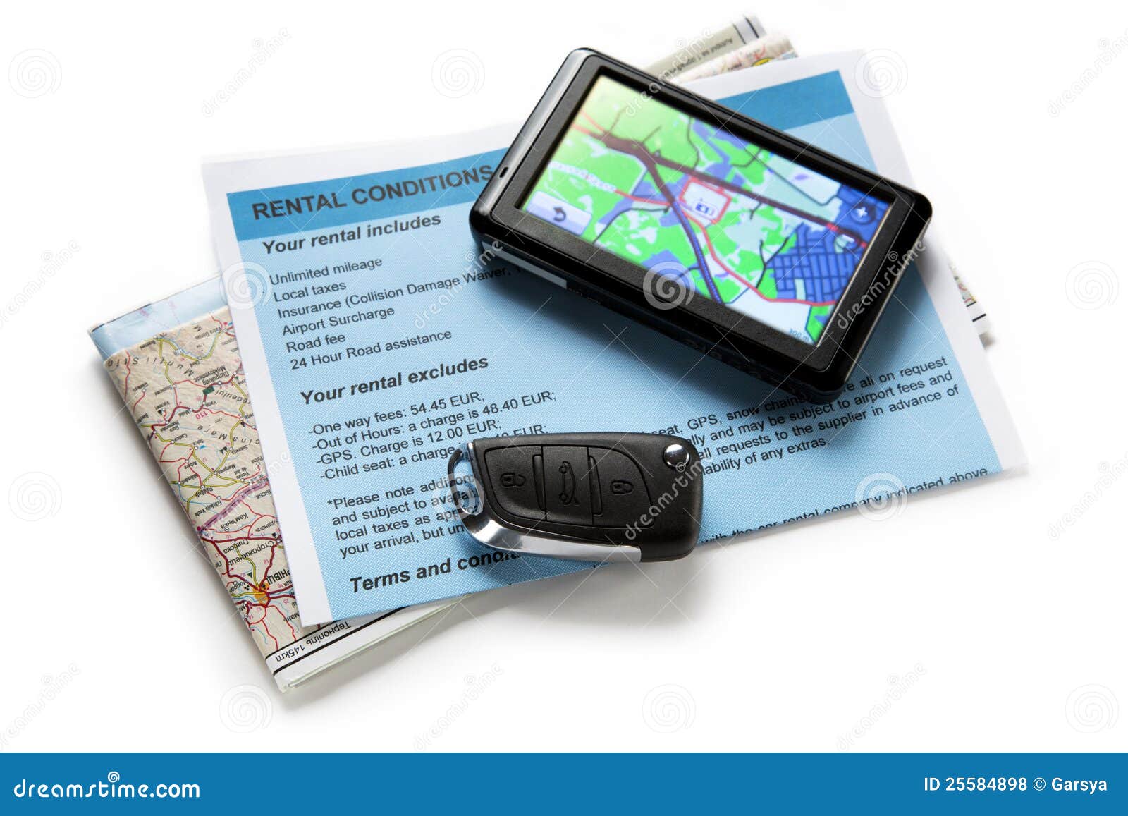 Road map and navigator stock photo. Image of distance - 25584898