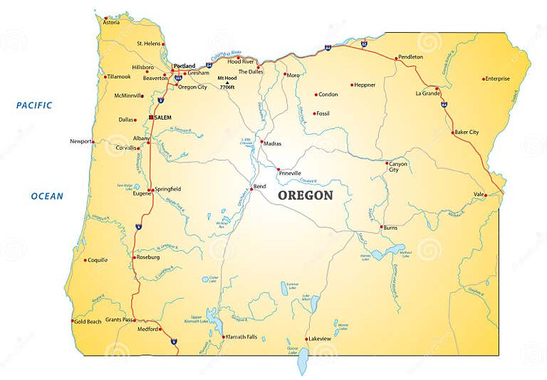 Road map Oregon stock illustration. Illustration of travel - 72869094