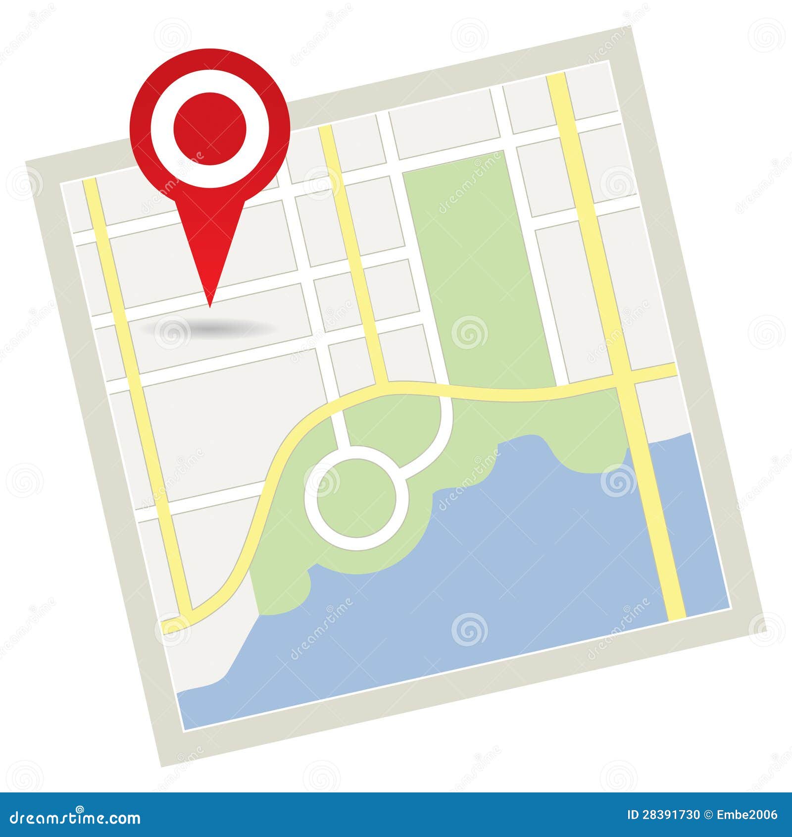 Road Map with Pin stock vector. Illustration of highlight - 28391730