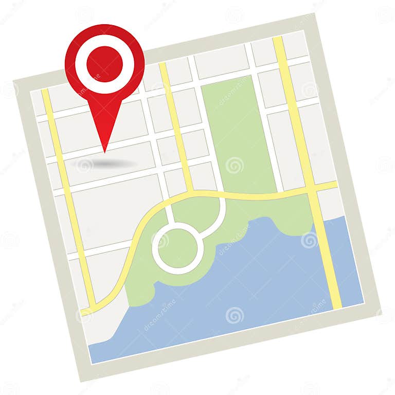 Road Map with Pin stock vector. Illustration of highlight - 28391730