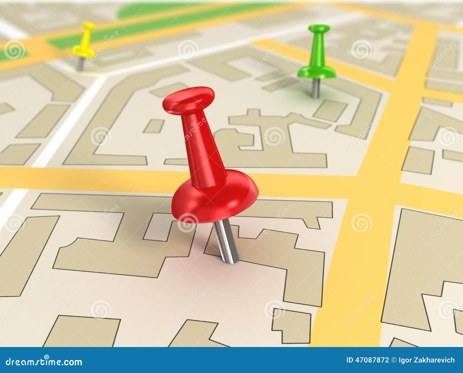 Road map with Pin Pointers stock illustration. Illustration of ...