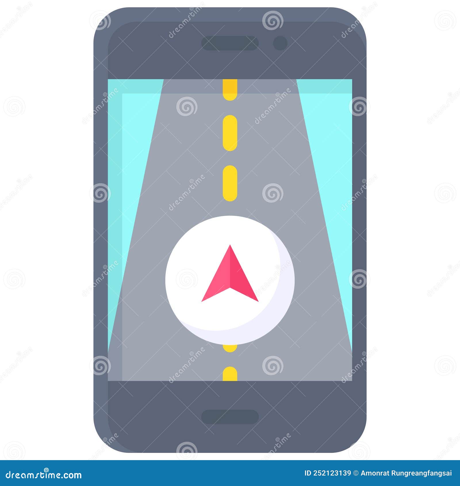 Road Map on Smartphone Icon, Location Map and Navigation Vector Stock ...