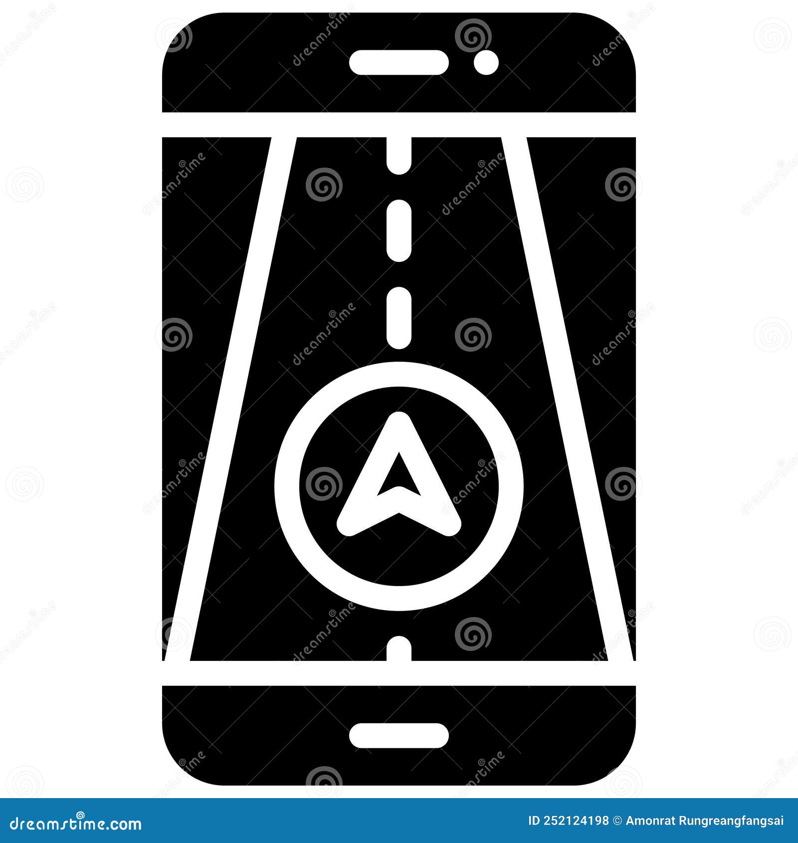Road Map on Smartphone Icon, Location Map and Navigation Vector Stock ...