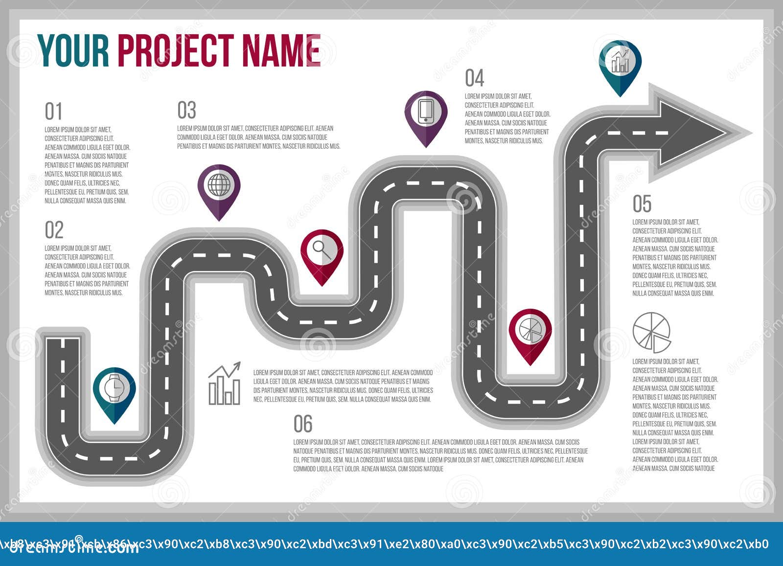 Road Map. Timeline Infographic Design. Project Path. Journey Way ...