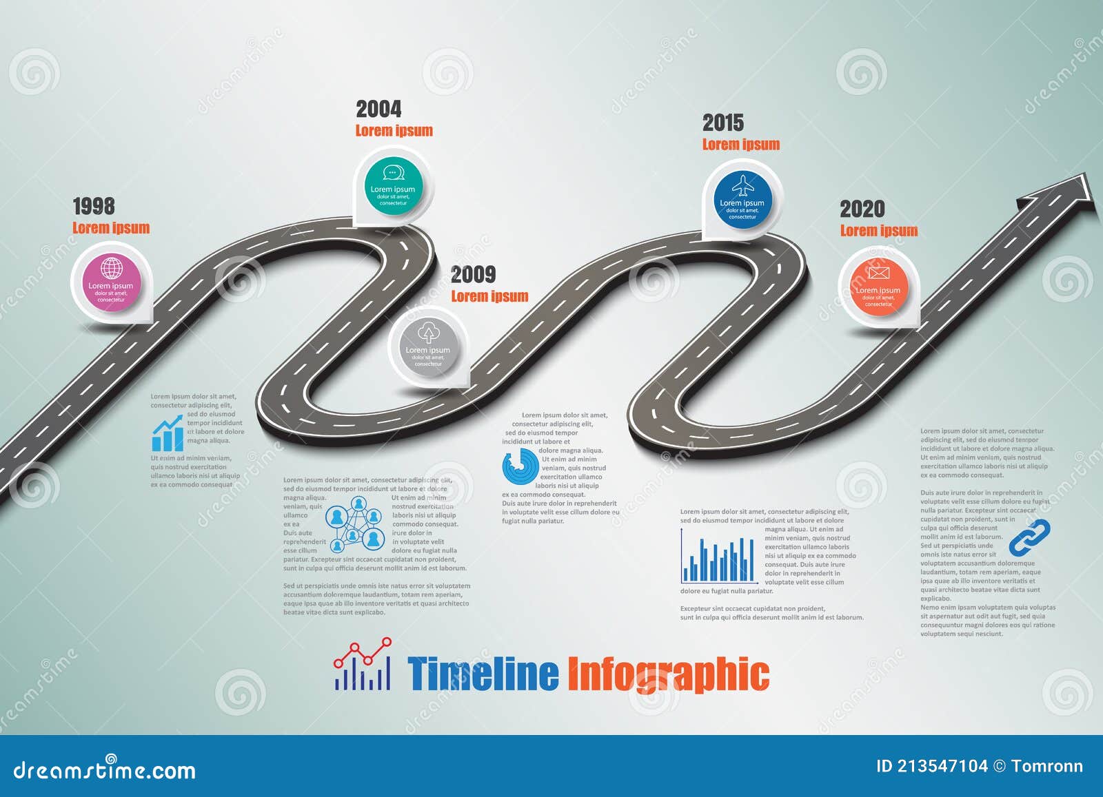 Road Map Timeline Infographic, Vector Illustration Stock Vector ...