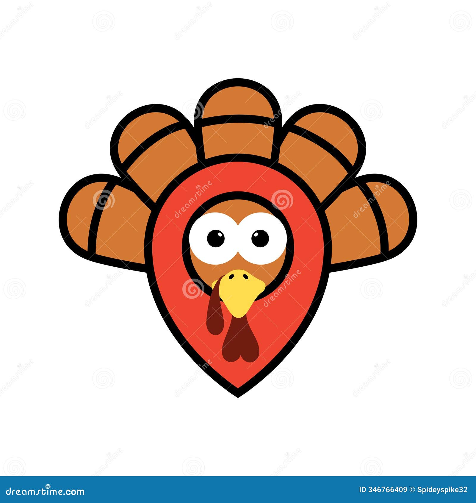 The Road Marker with a Face of Turkey. Isolated Vector Illustration ...