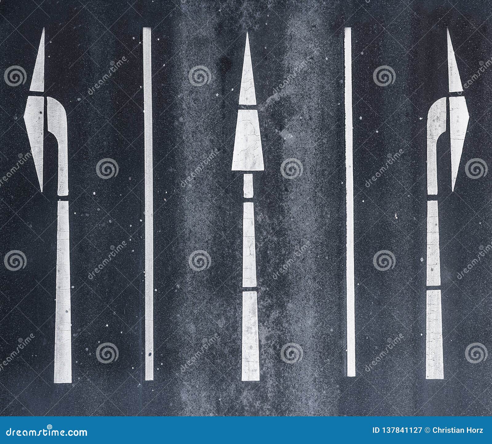 Road Marking Arrows on Asphalt Stock Image - Image of paint ...