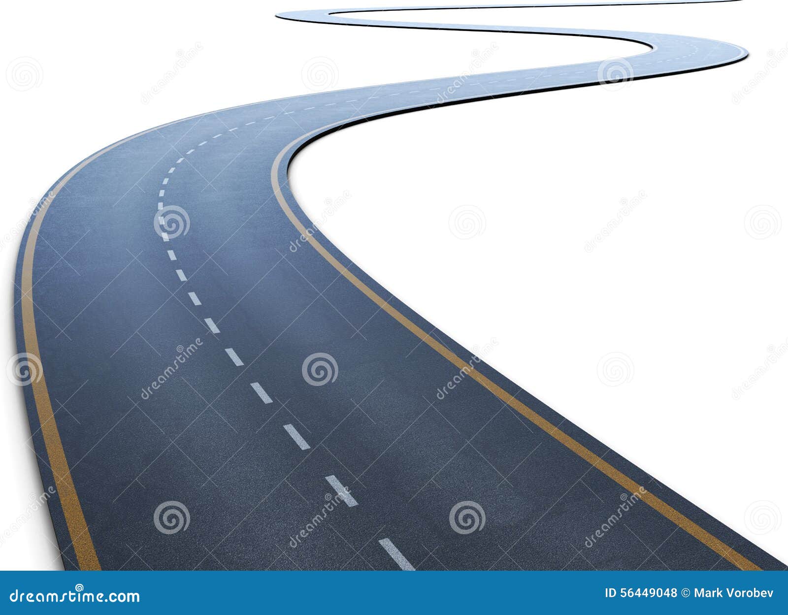 The Road with a Marking Going To a Distance Stock Illustration ...