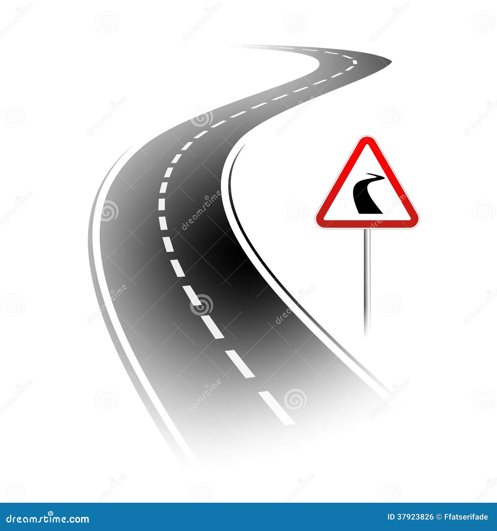 Dangerous Road. Alarming Sunset And A Sign Of Danger Of Scree ...