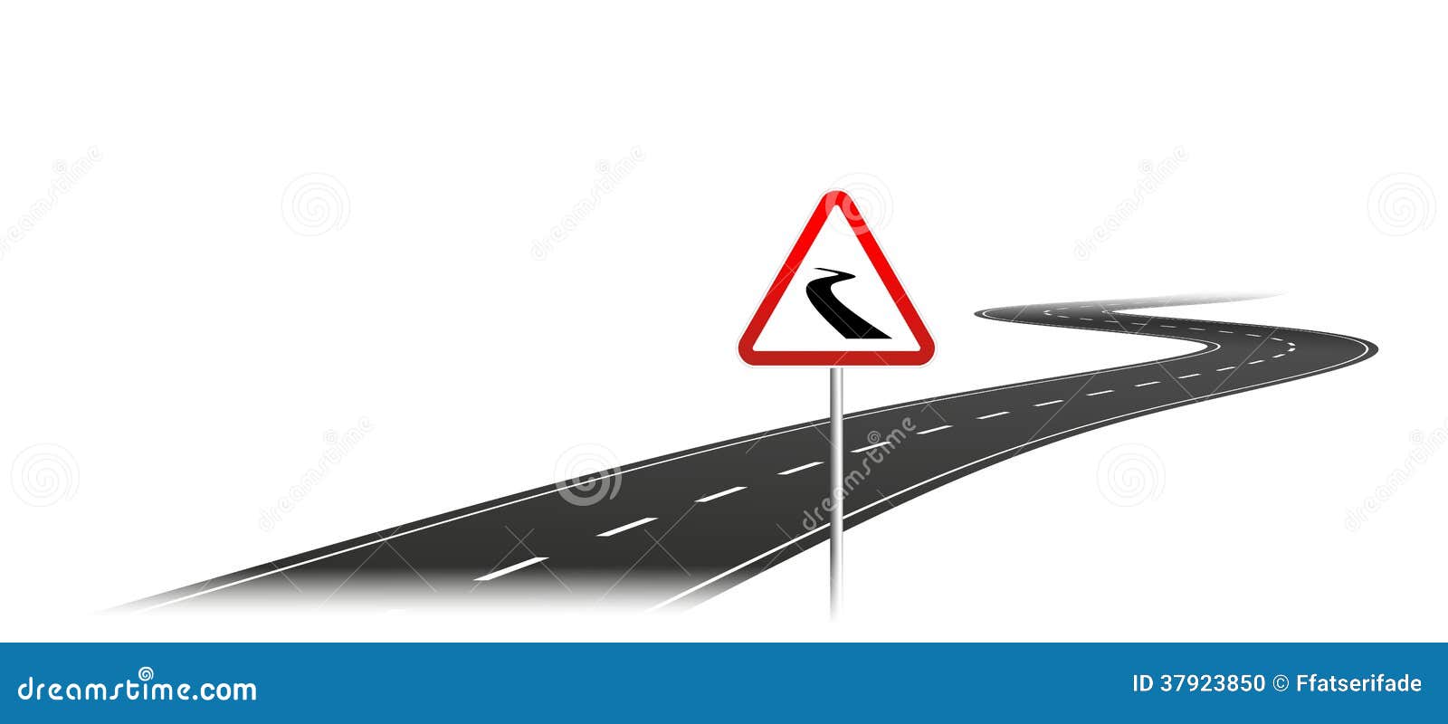 Dangerous Road. Alarming Sunset And A Sign Of Danger Of Scree ...