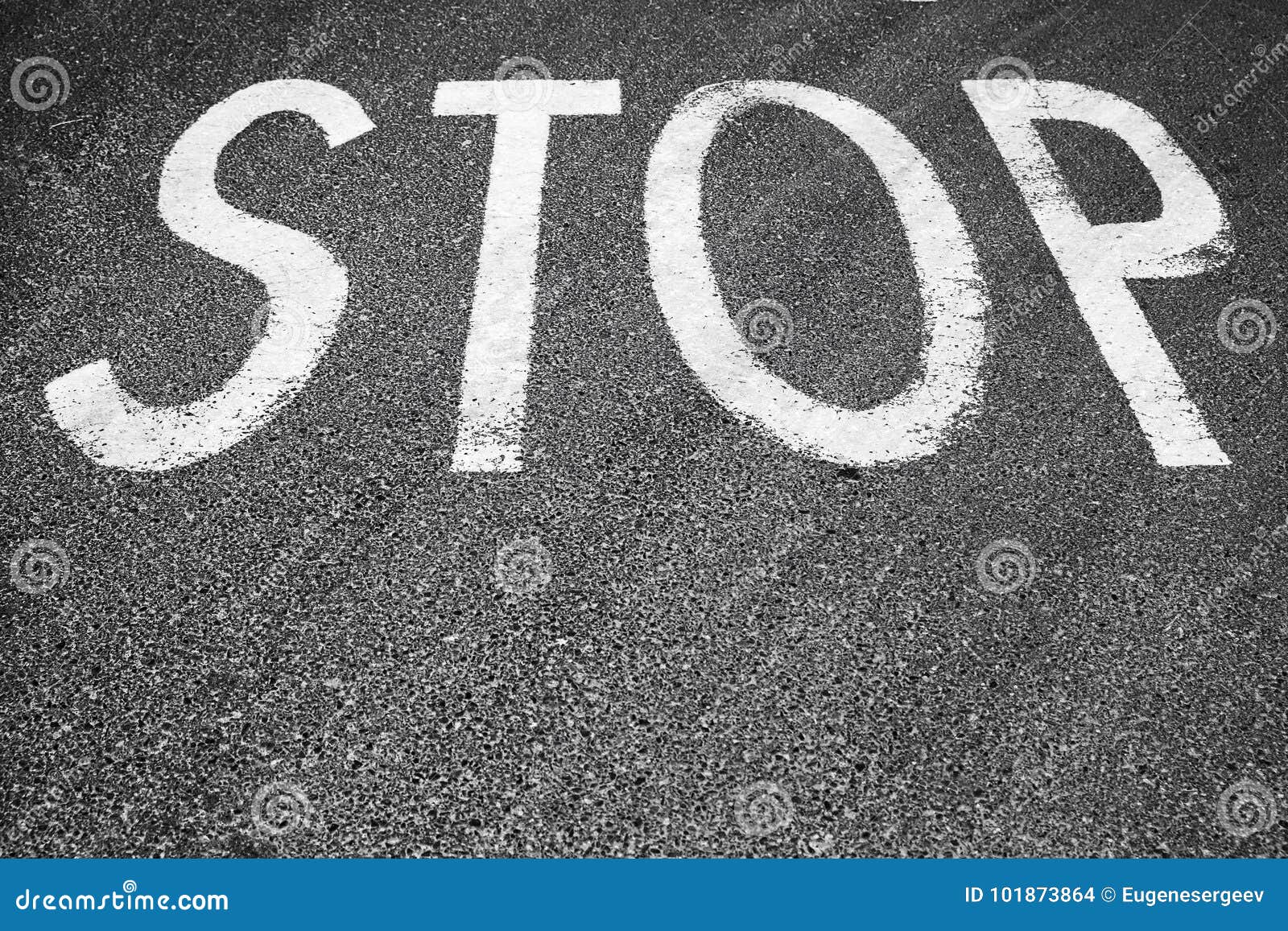 Road Marking, Stop Line Label on Asphalt Stock Photo - Image of dirty ...