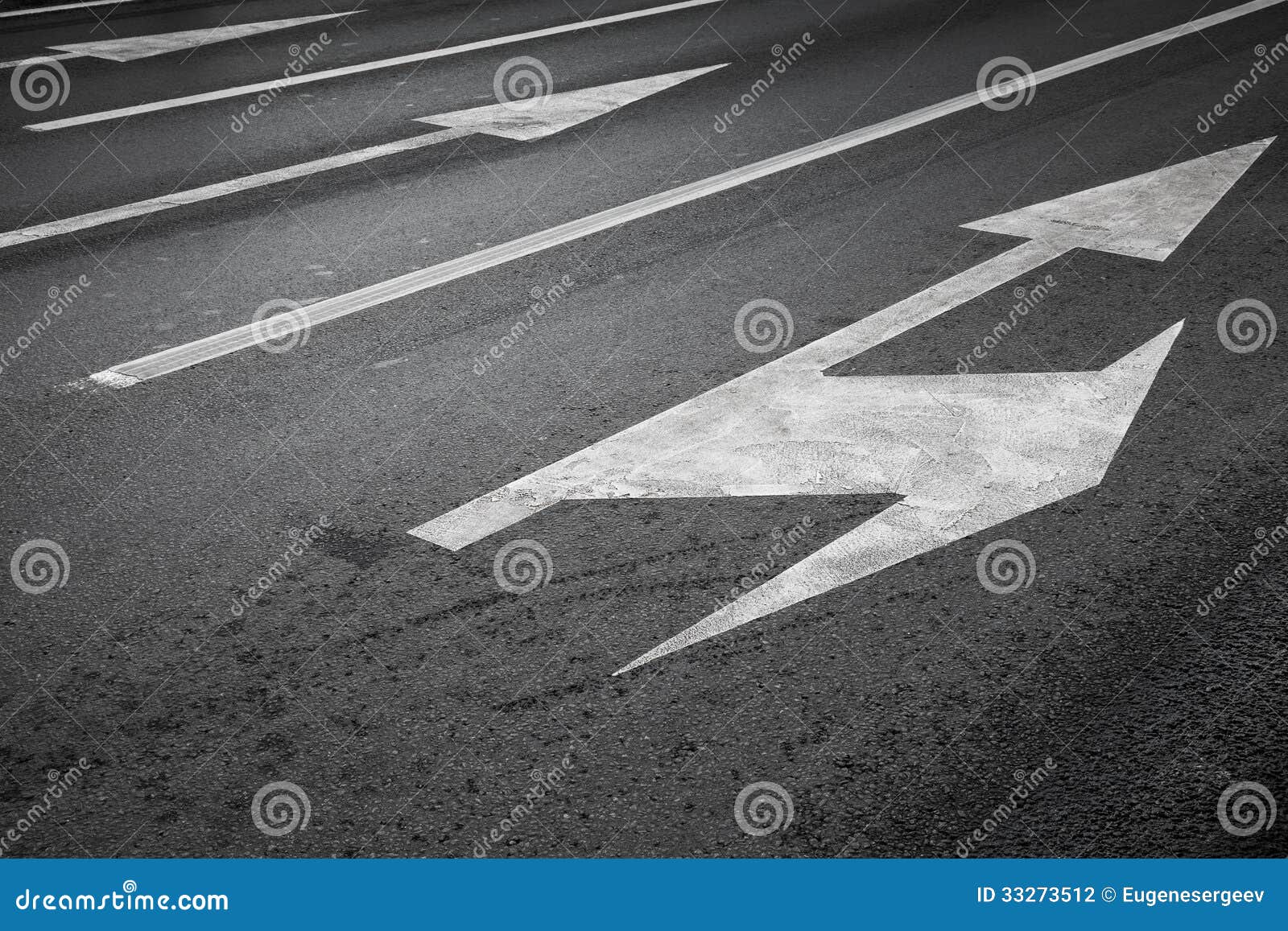 Road Marking with White Lines and Arrows Stock Photo - Image of concept ...