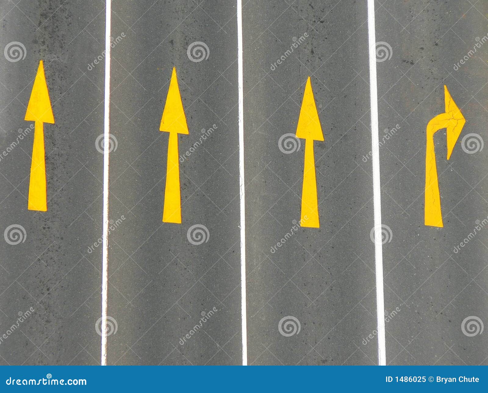 Road Markings stock image. Image of arrows, yellow, left - 1486025