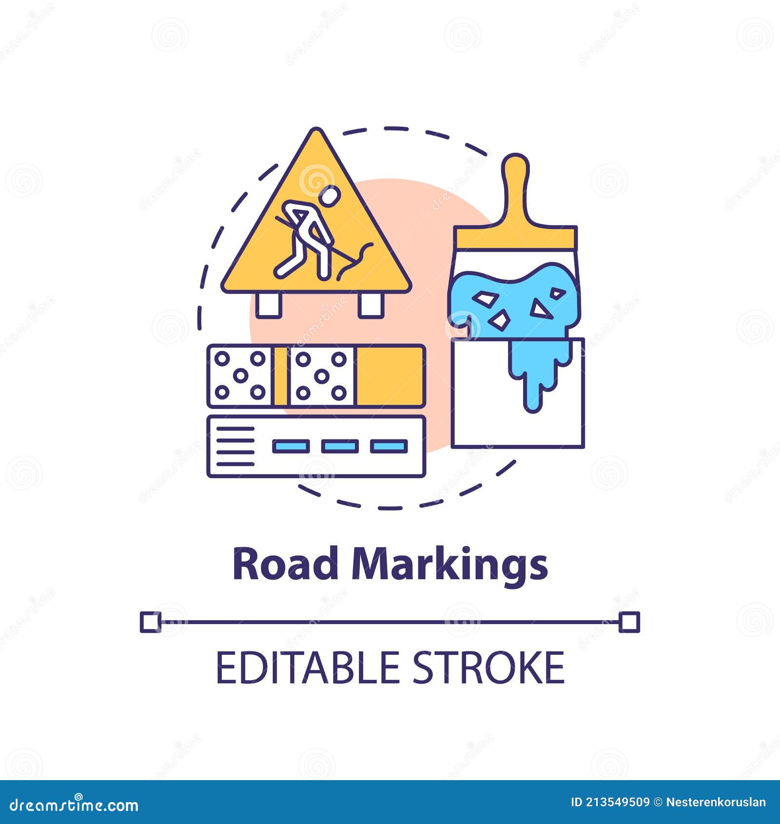 Road markings concept icon stock vector. Illustration of traffic ...