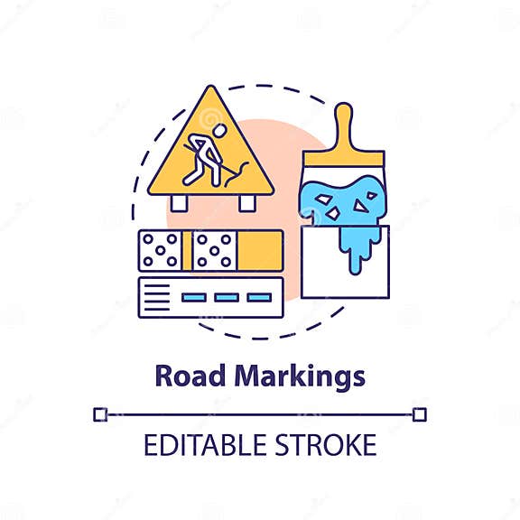 Road markings concept icon stock vector. Illustration of traffic ...