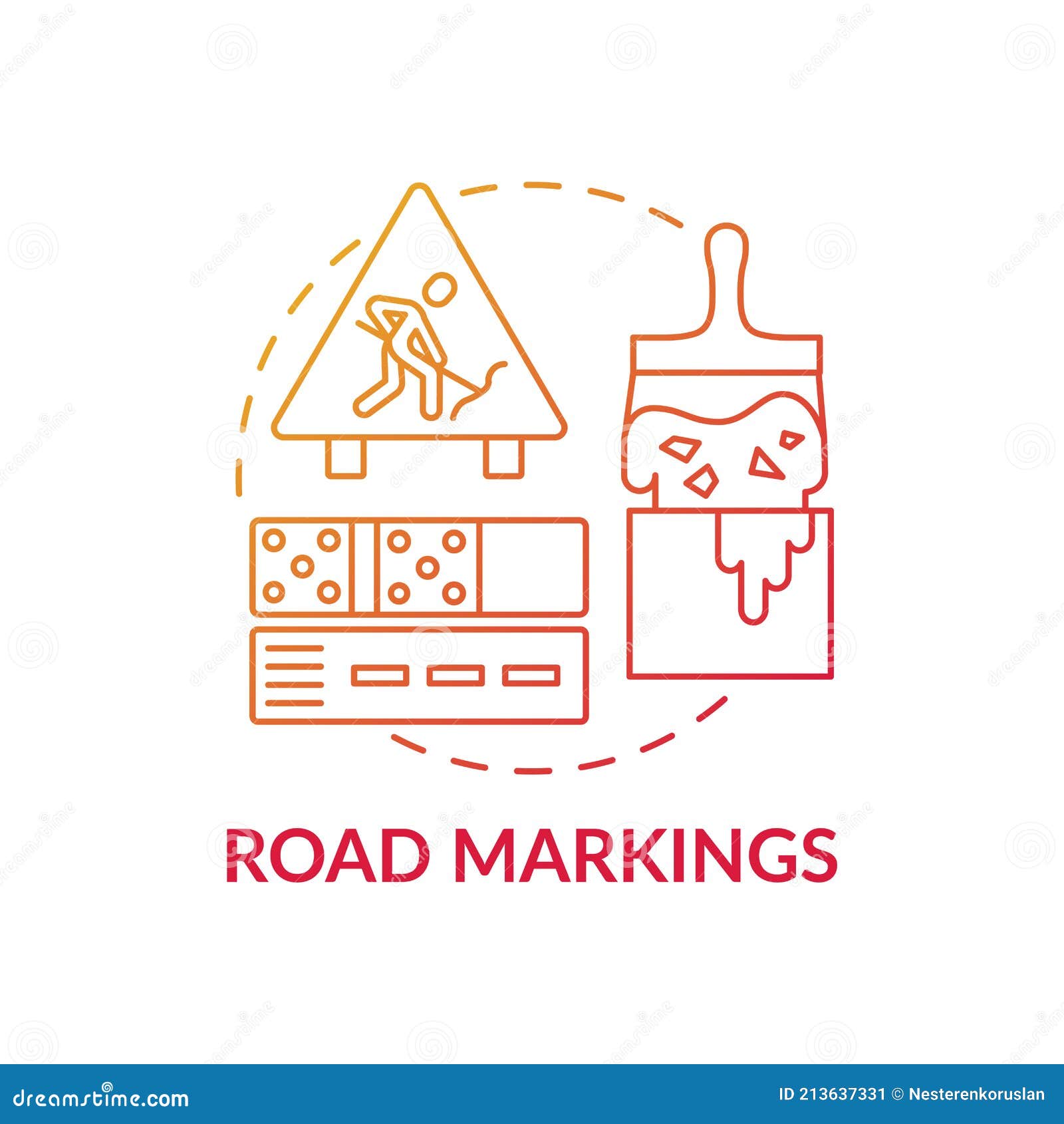 Road markings concept icon stock vector. Illustration of ecology ...