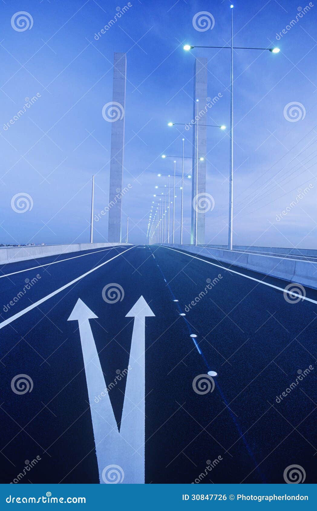 Road Markings Freeway Bridge Melbourne Australia Stock Photos - Free ...