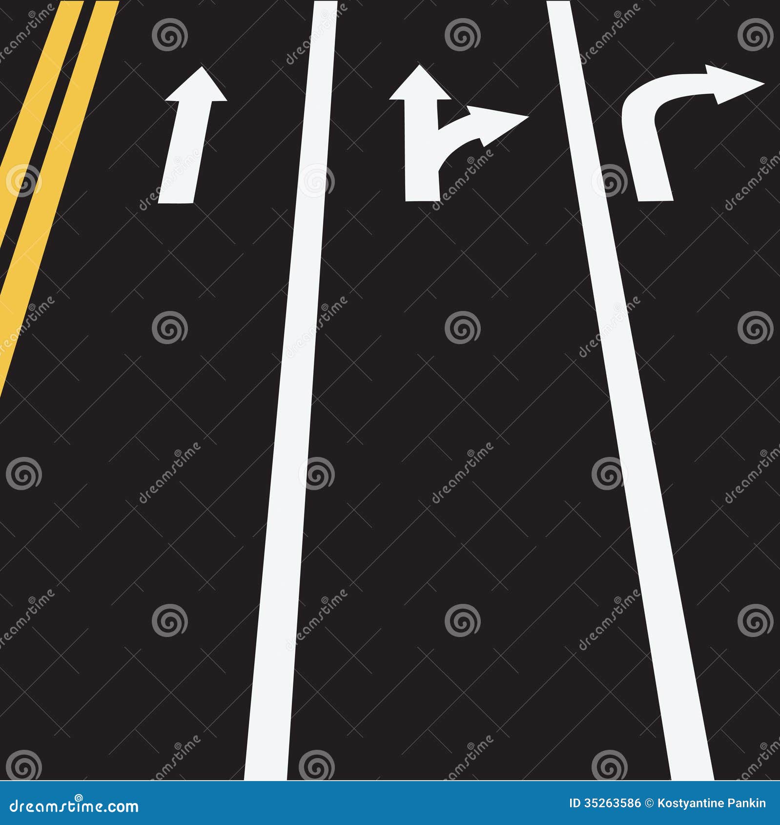 Road Markings in Three Lines Stock Vector - Illustration of layout ...