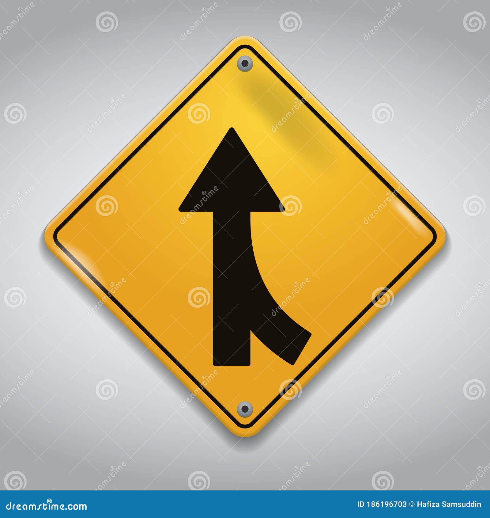 Road Merge from Right Sign. Vector Illustration Decorative Design Stock ...