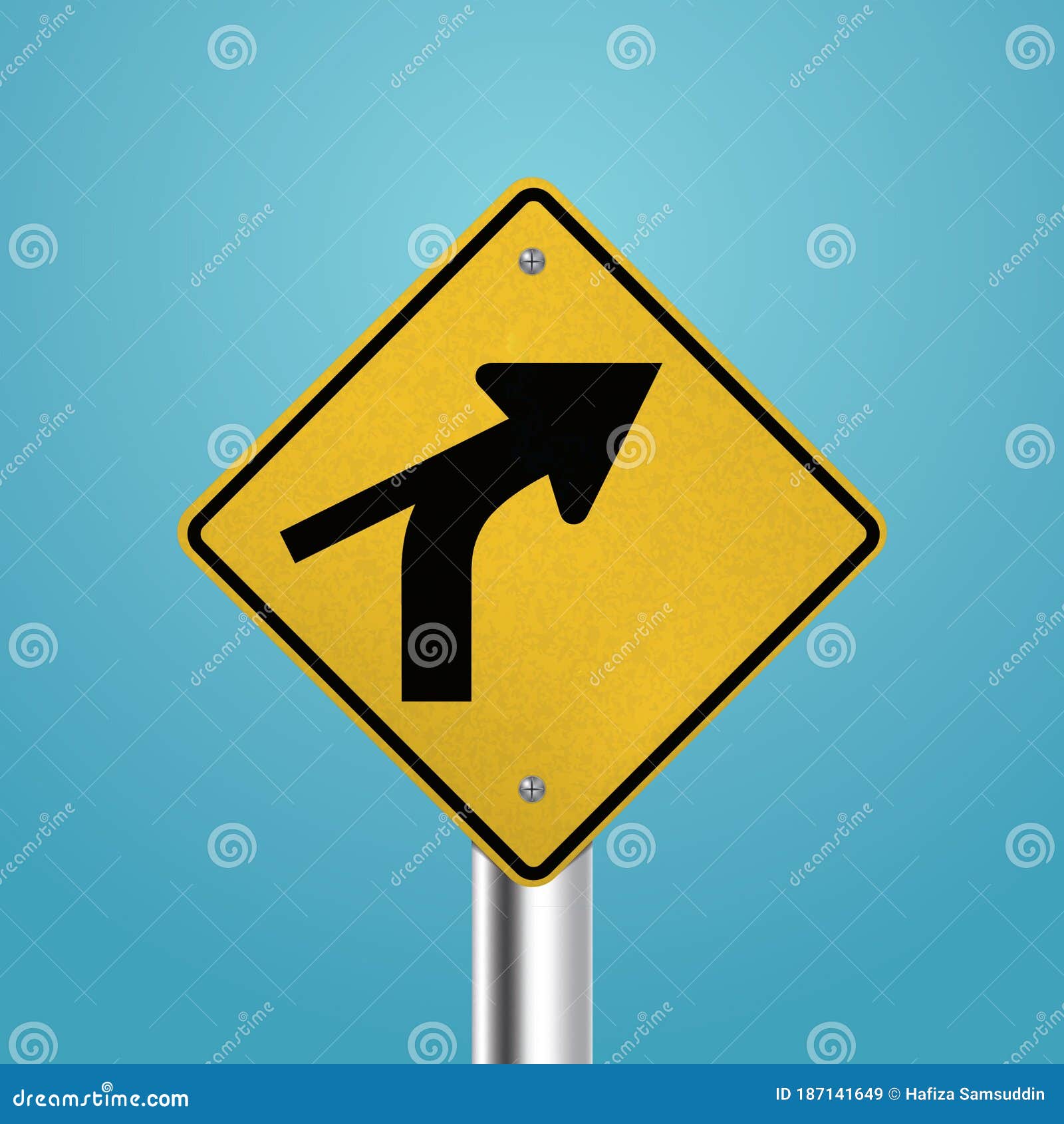 Road Merging Signboard. Vector Illustration Decorative Design Stock ...