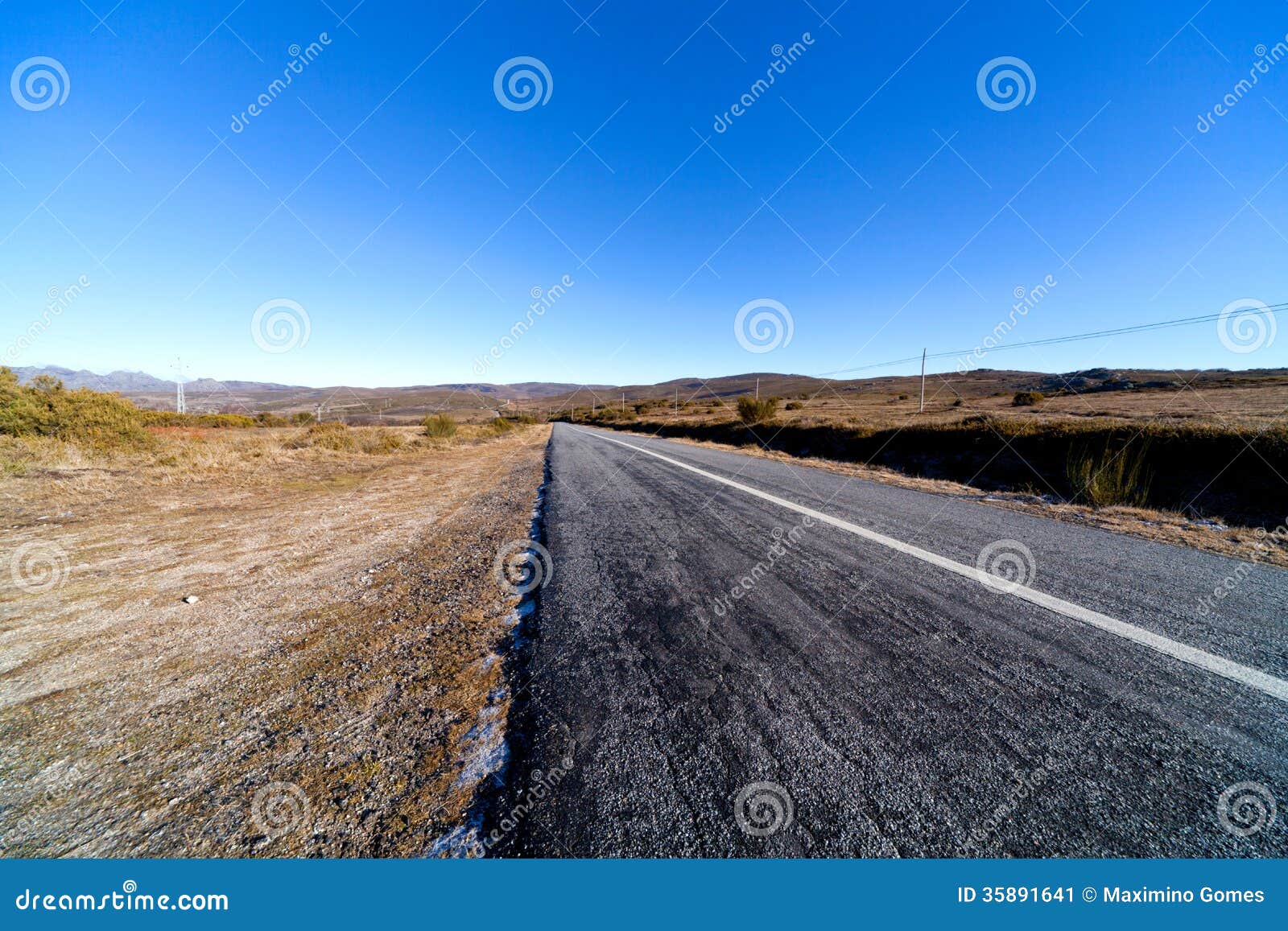 Road in the Middle of Landscape Stock Image - Image of space, highway ...