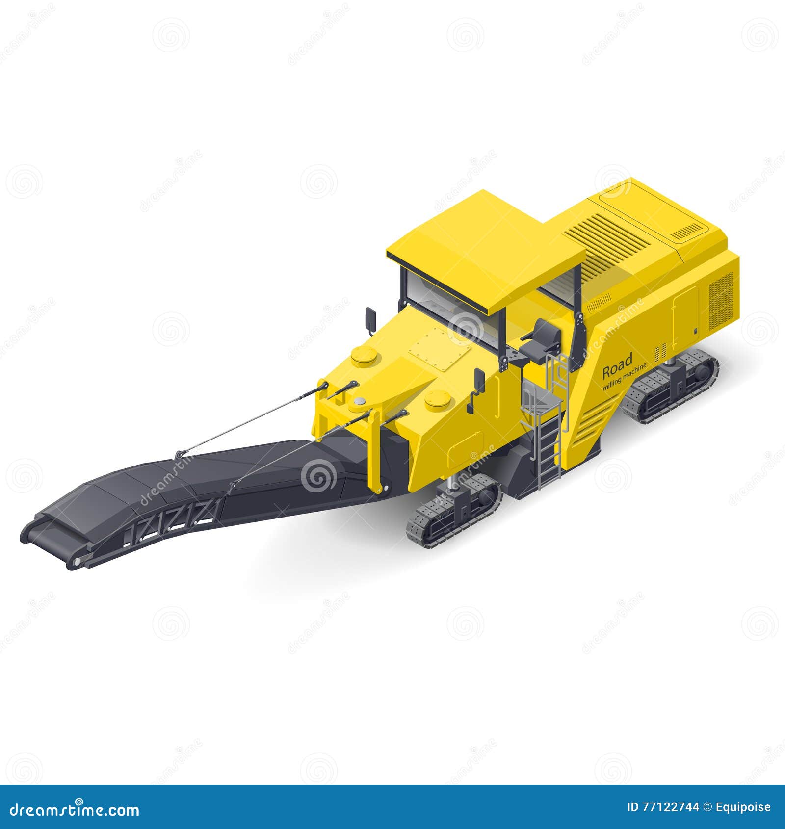 CNC Milling Machine Isometric Drawing Cartoon Vector | CartoonDealer ...